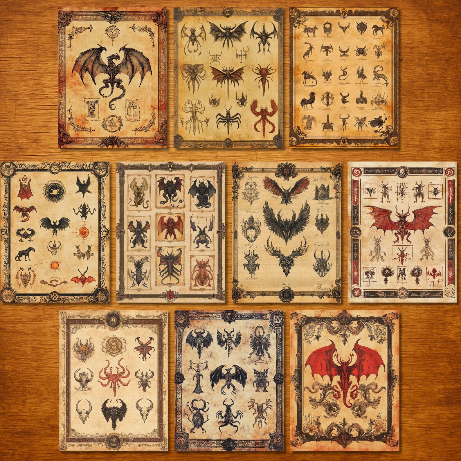 Codex Bestiary Journal Pages, Monster Scrapbook Sheets, BOS Grimoire ...