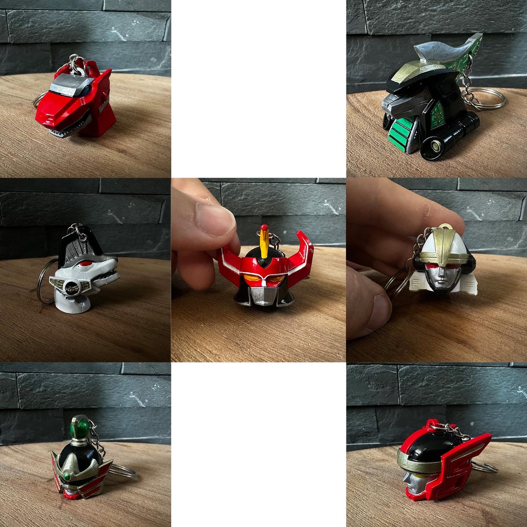 Power Rangers Keychains SET Dino Megazord Dragonzord Tigerzord Titanus ...