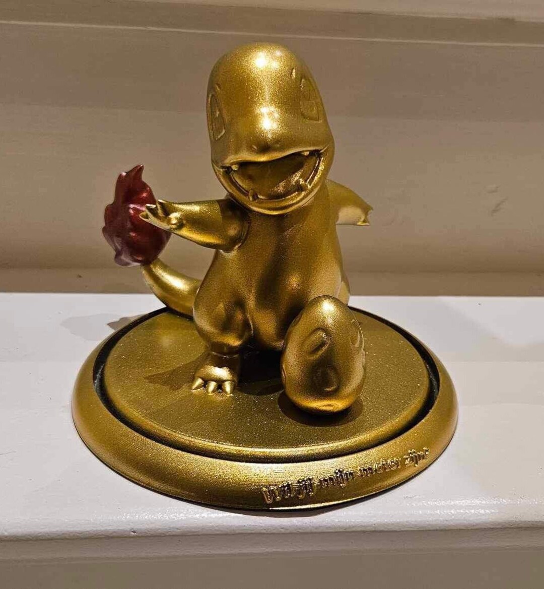Pokémon Charmander gold Plated Statue - Etsy