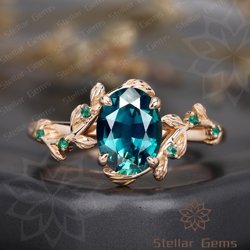 Teal Diamond Ring - Etsy