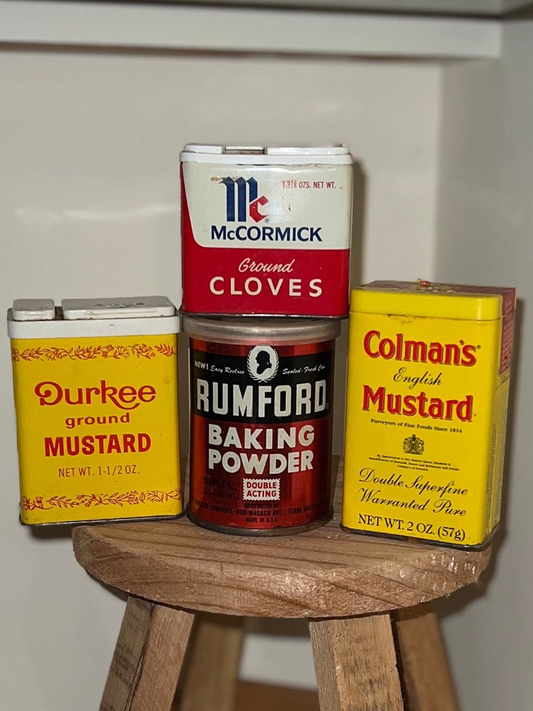 Baking Spice Vintage Metal Tin Container, Durkee Ground Mustard ...