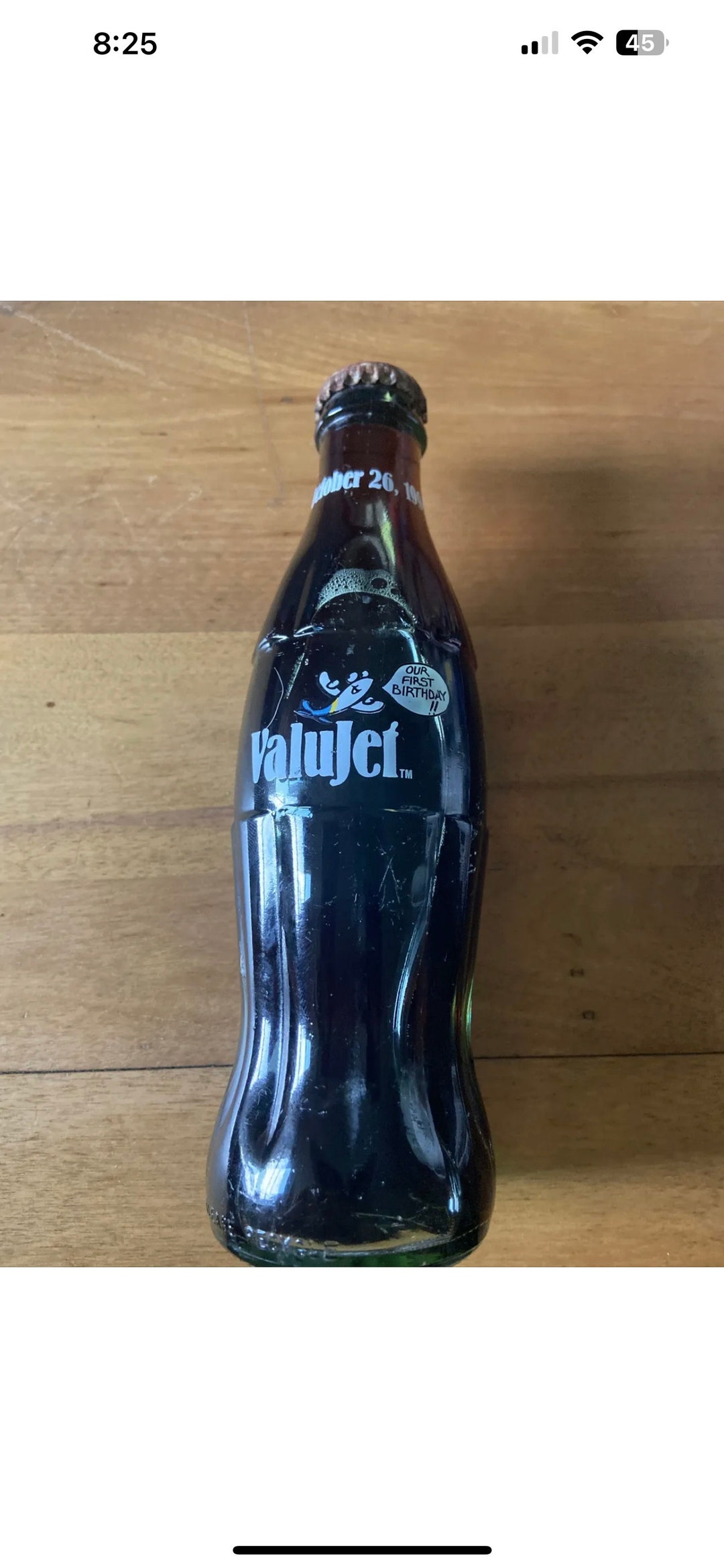 Value Jet Glass Bottle, Our First Birthday October 26, 1994, Coca Cola ...