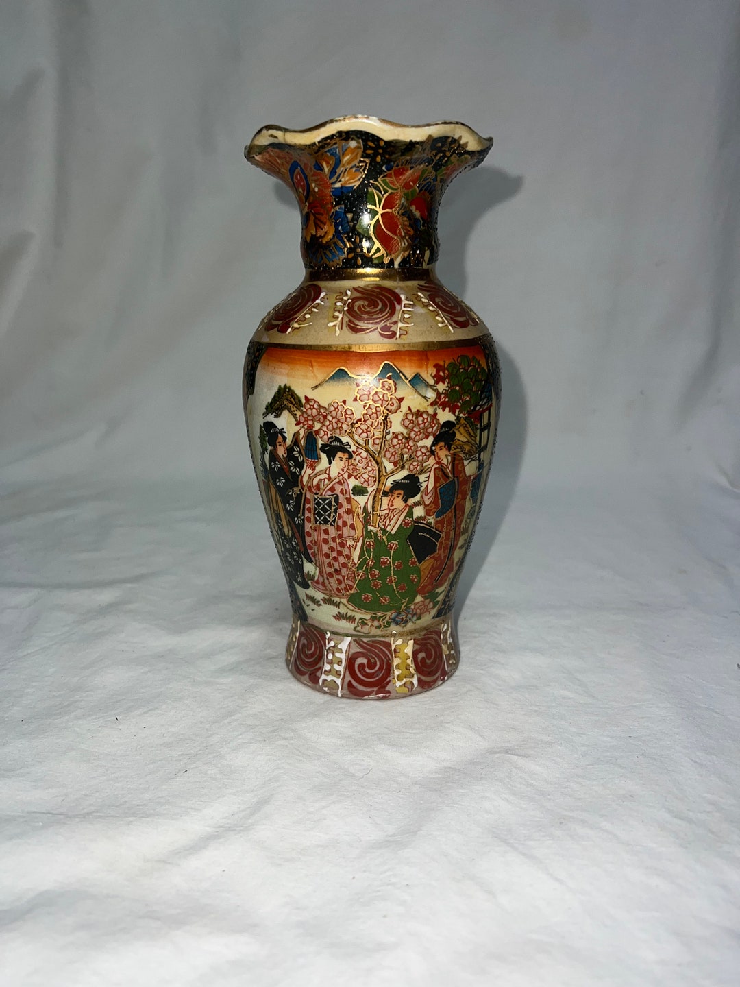 Japanese Hand Painted Vase 8 Inch Vase Ethnic Traditional - Etsy