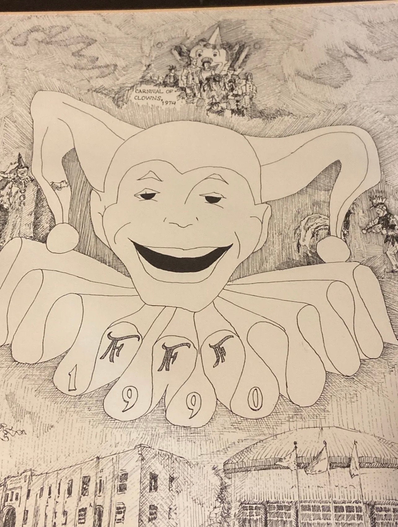 Carnival of Clowns 1974 by Chad Weinsill, Chad Wensill Artwork, Vintage ...