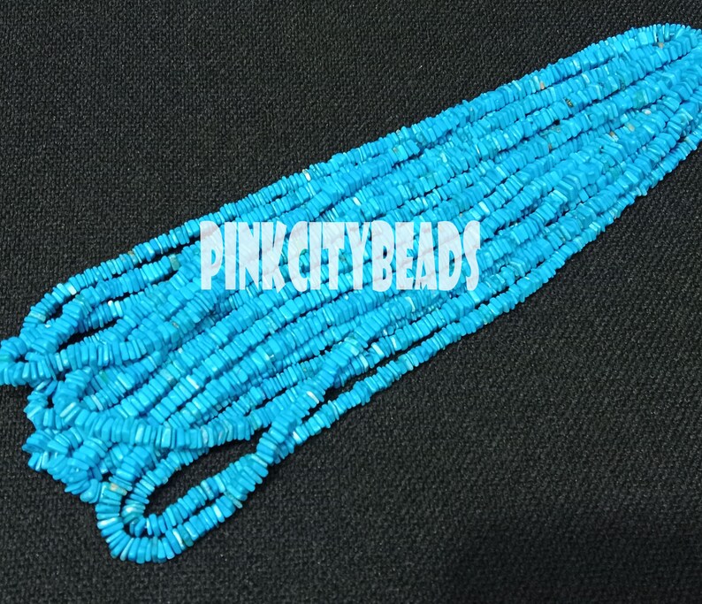 Turquoise Heishi Square Shape Beads/ Semi Precious/ Blue Turquoise ...