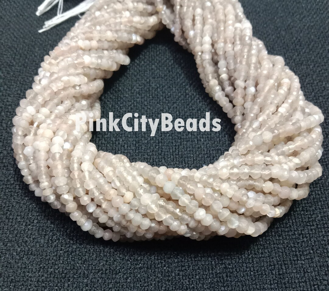 Moonstone Micro Cut Tiny Gemstone Beads/ Beads for Jewelry/ Gray ...