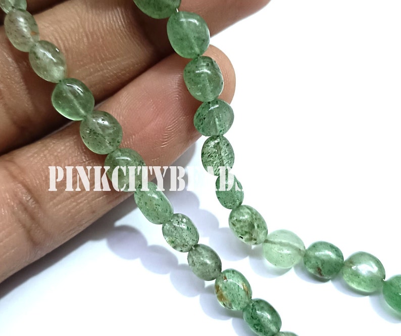 Green Strawberry Quartz Nugget Shape Beads/ Jewelry Craft/ Natural ...