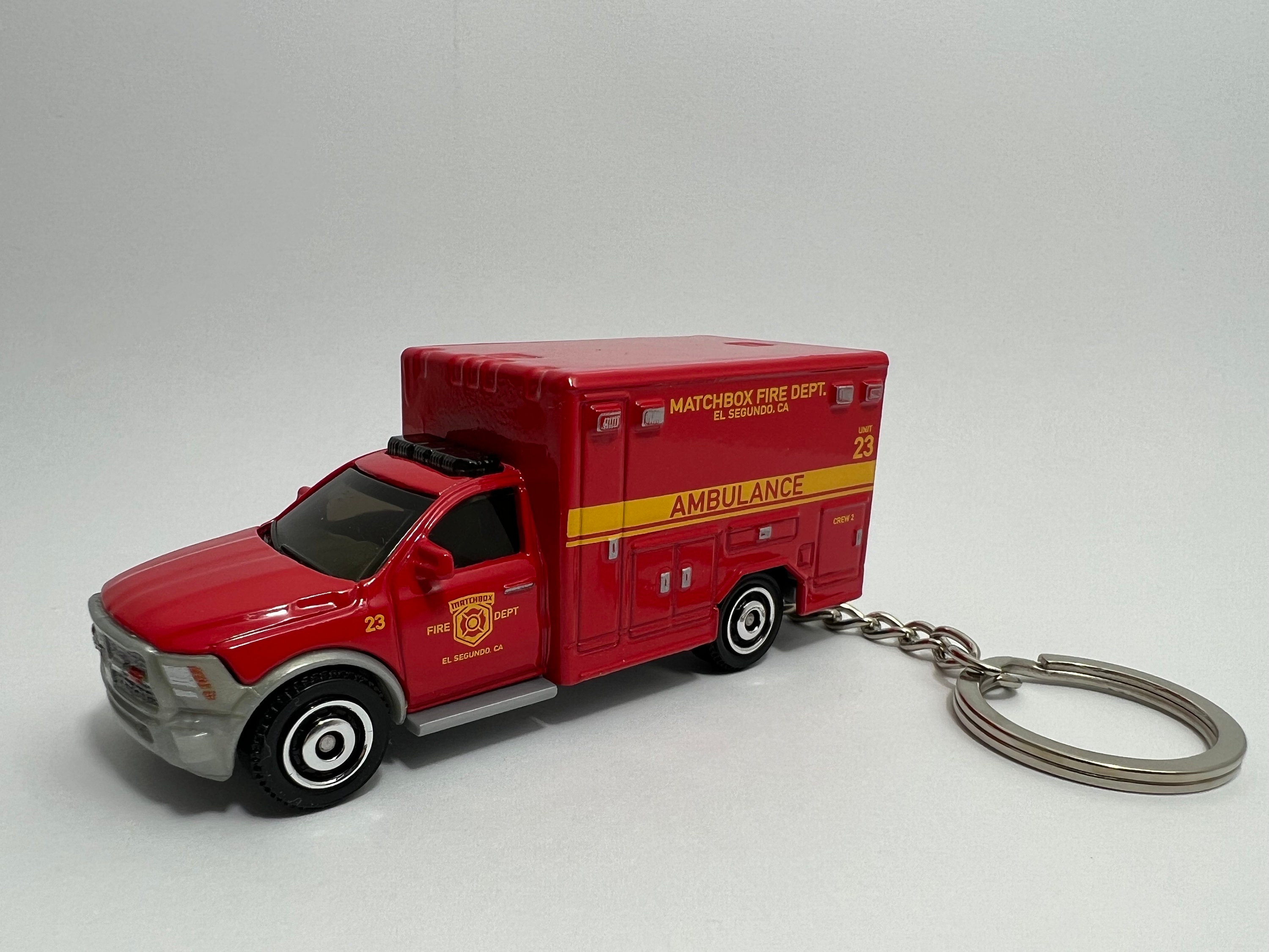 AMBULANCE Keychain Moving Parts Opening Doors Matchbox, A&E Worker Gift ...