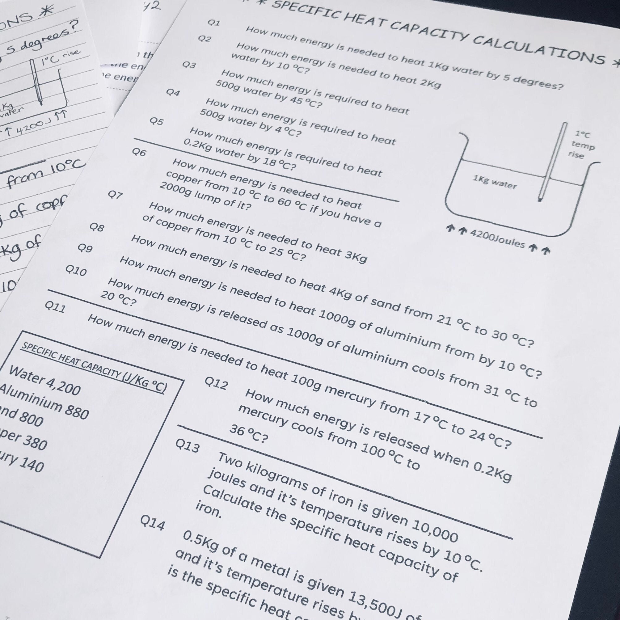 Specific Heat Capacity Calculations - Etsy
