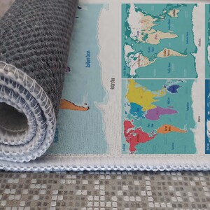 Colorful World Map Divided Continents Rug - Etsy