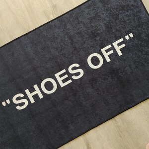 Shoes off Rug, Black Keep Off, Designer Rug, Personalized Gift, Keepoff ...