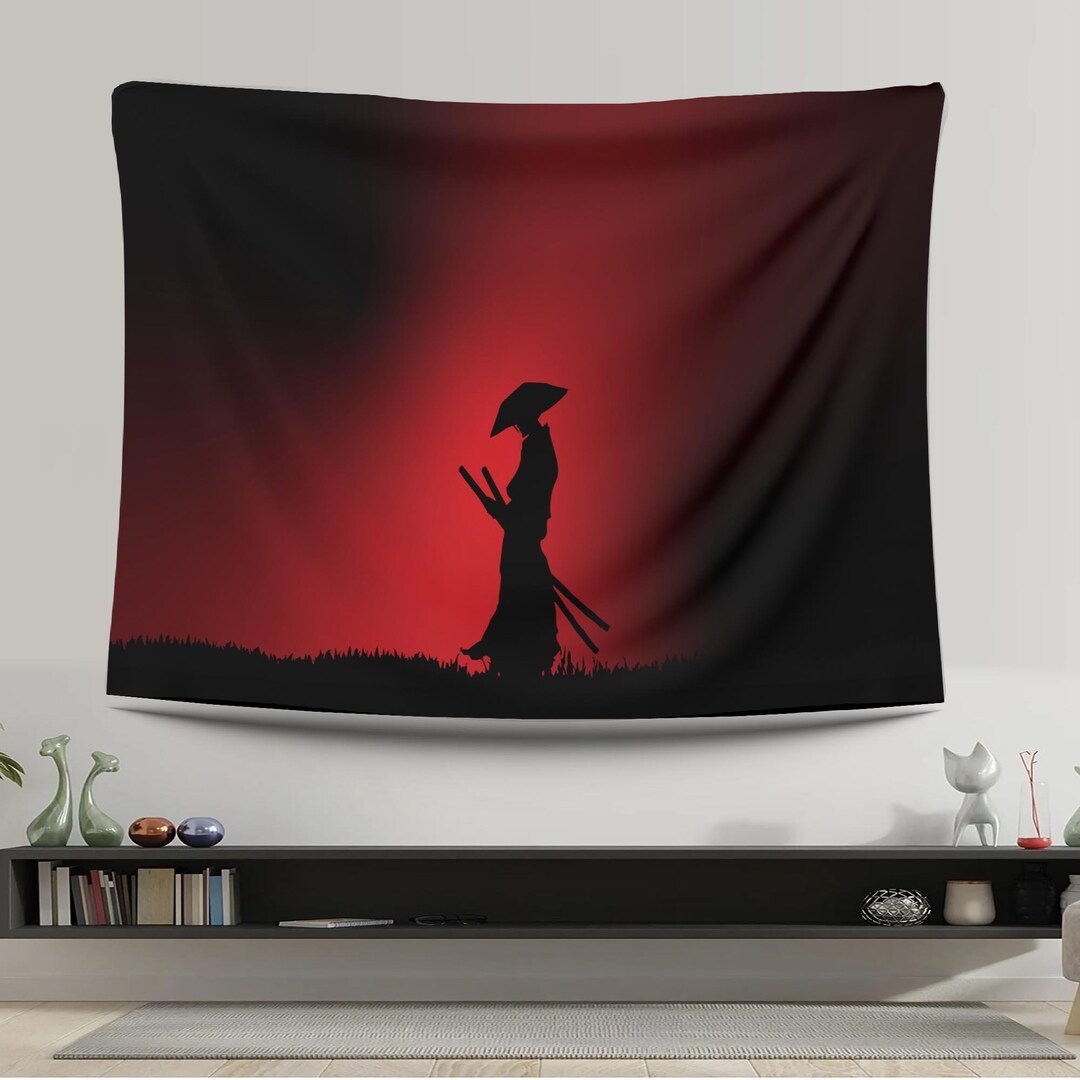 Samurai Tapestry, Dawn Background Tapestry, Samurai, Ninja Decor ...