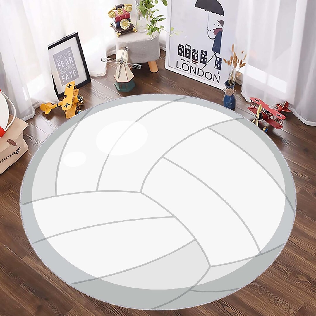 Volleyball Rug, Volleyball Ball Rug, Shaped Rug, Volleyball,boys Room ...