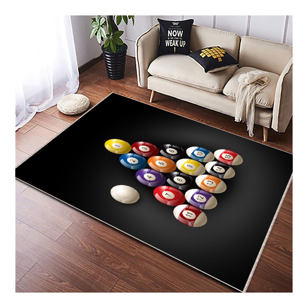 Billiard or Pool Billiards Pool Balls Rug Playin Room Rug - Etsy