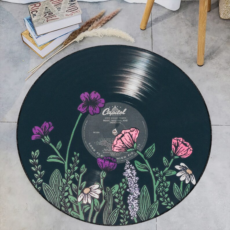 Record Rug, Record Round Rug, Classic Rug, Retro Record Rug ...