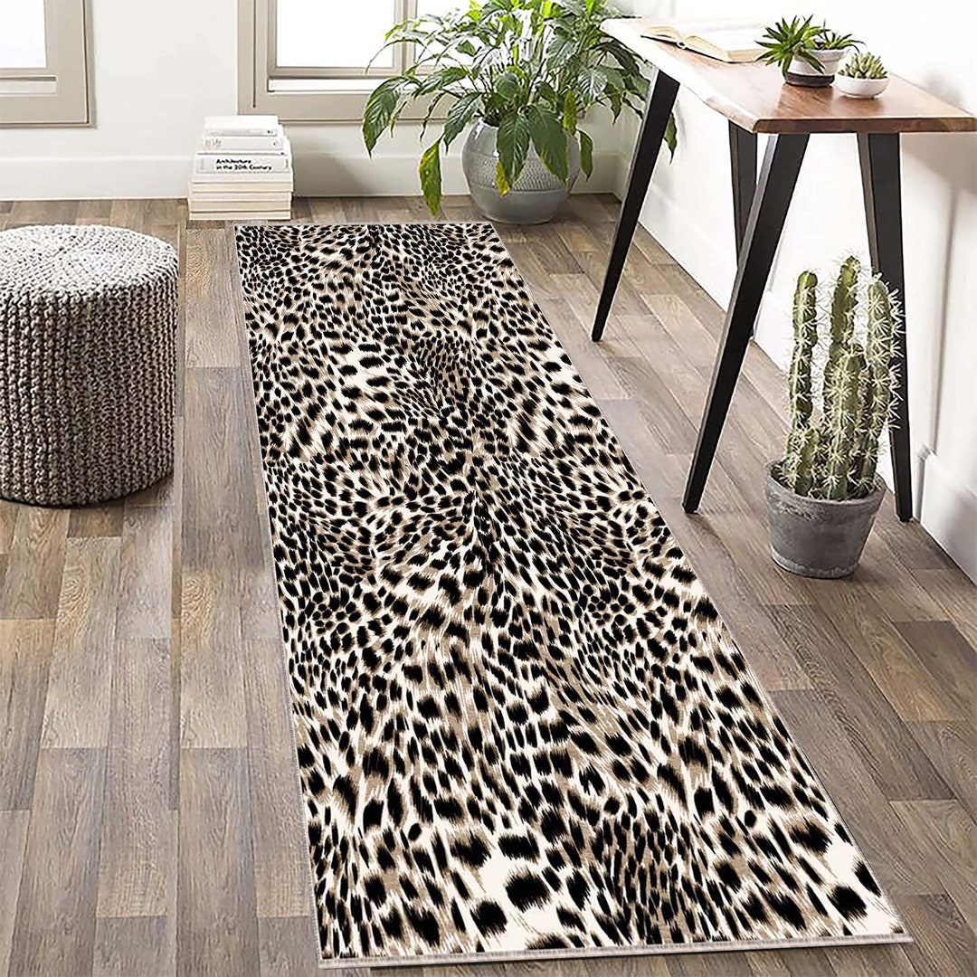 Leopard Runner Rug, Leopard Pattern Runner, Leopard Rug, Animal Decor ...