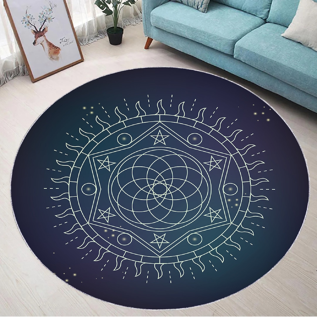 Metatron Cube Sacred Geometry Galaxy Round Floor Yoga Mat - Etsy