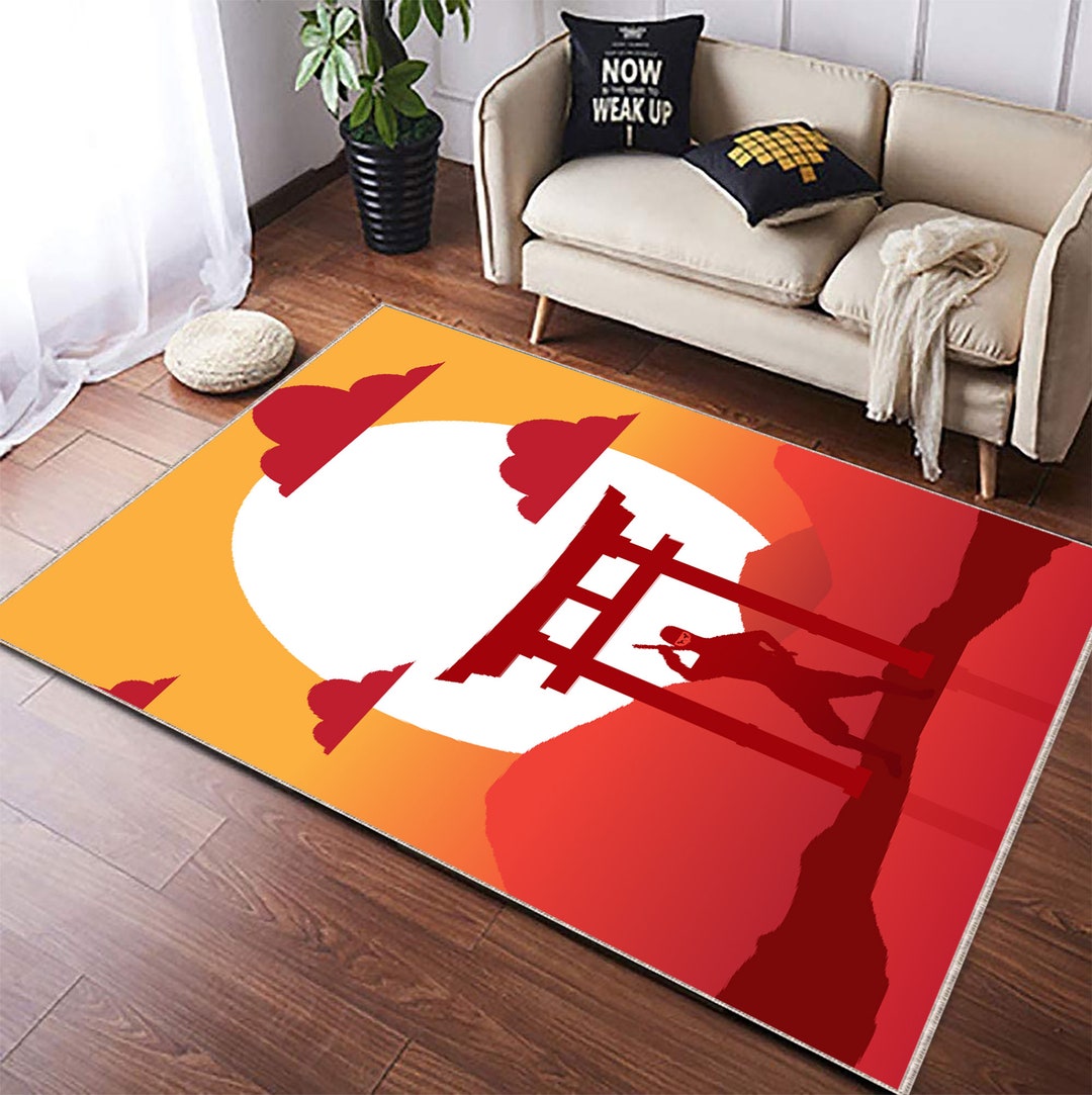 Traditional Ninja Warrior, Flat Design Rug, Ninja Decor Rug, Blood Rug ...