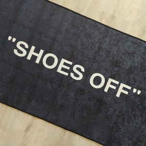Shoes off Rug, Black Keep Off, Designer Rug, Personalized Gift, Keepoff ...