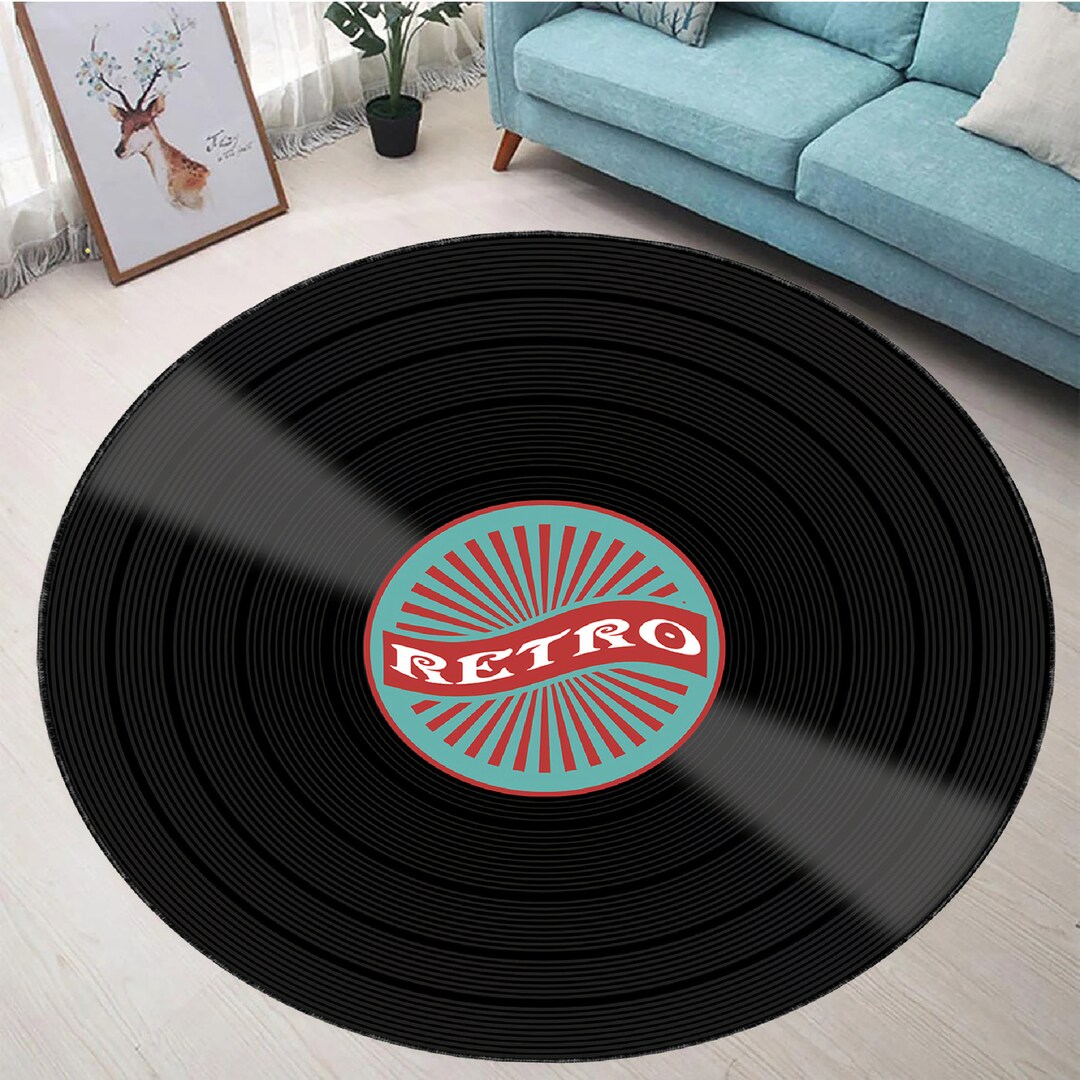 Record Round Rug, Classic Rug, Retro Personalized Record Rug ...