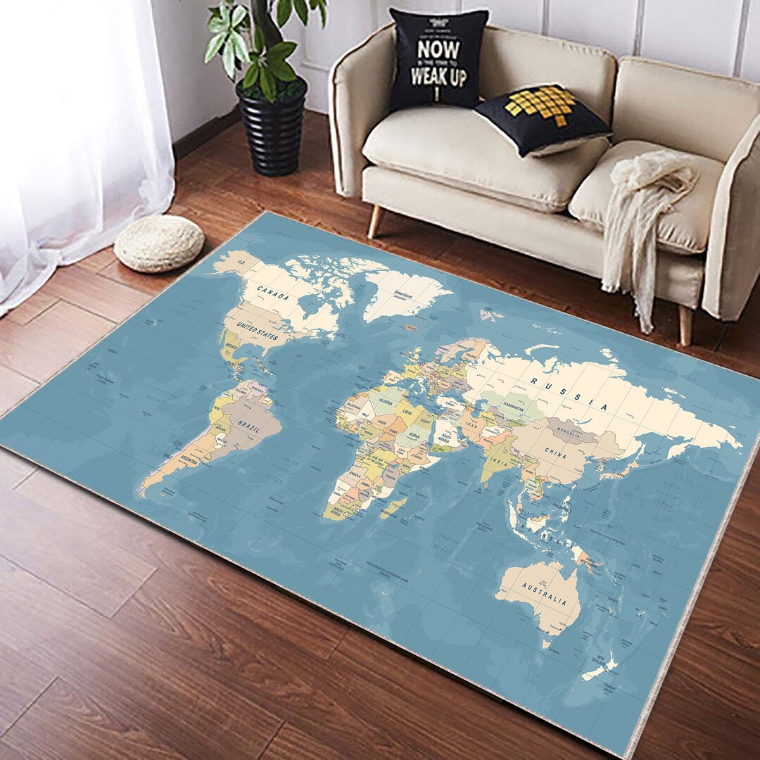 World Map, Education Maps Rug, Maps Rug, World Map, Design Pattern Rug ...