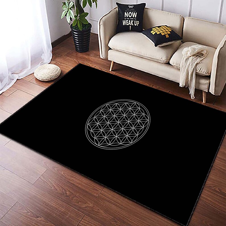 Flower of Life Rug, Sacred Geometry Decor Rug - Etsy