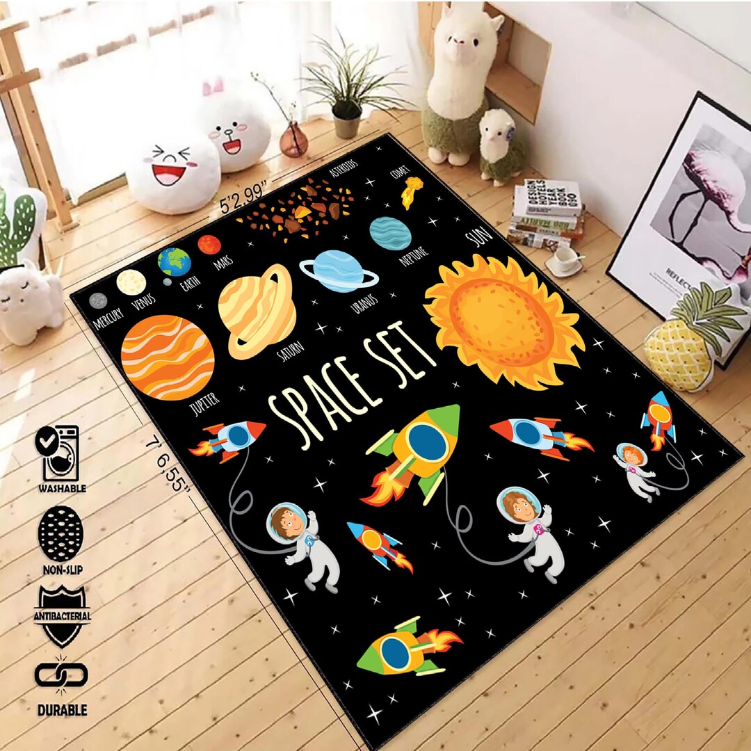 Planets, Astronauts, Space, Solar System Rug, Space Rug, Science Rug ...