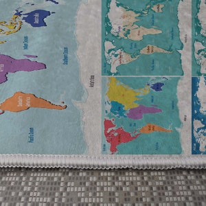 Colorful World Map Divided Continents Rug - Etsy