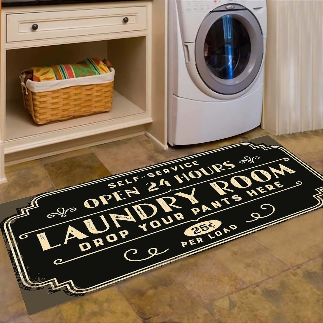 Laundry Room Rug, Laundry Rug, Machine Washable Rug, Bathroom Rug ...