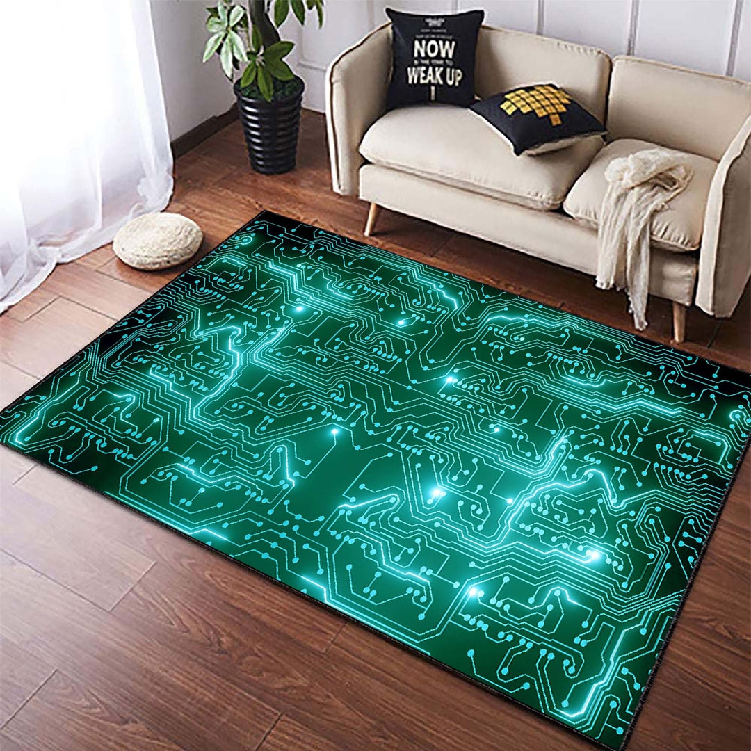 Seamless Circuit Board Rug, Electronic Circuit Pattern, Electronic ...
