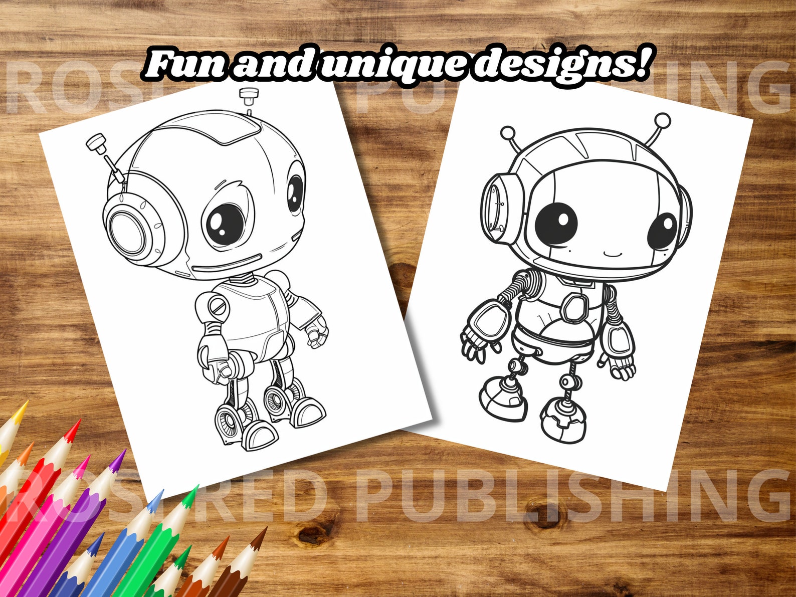 Robots: Cute Baby Robots Coloring Book for Kids by Rosi Red - Etsy