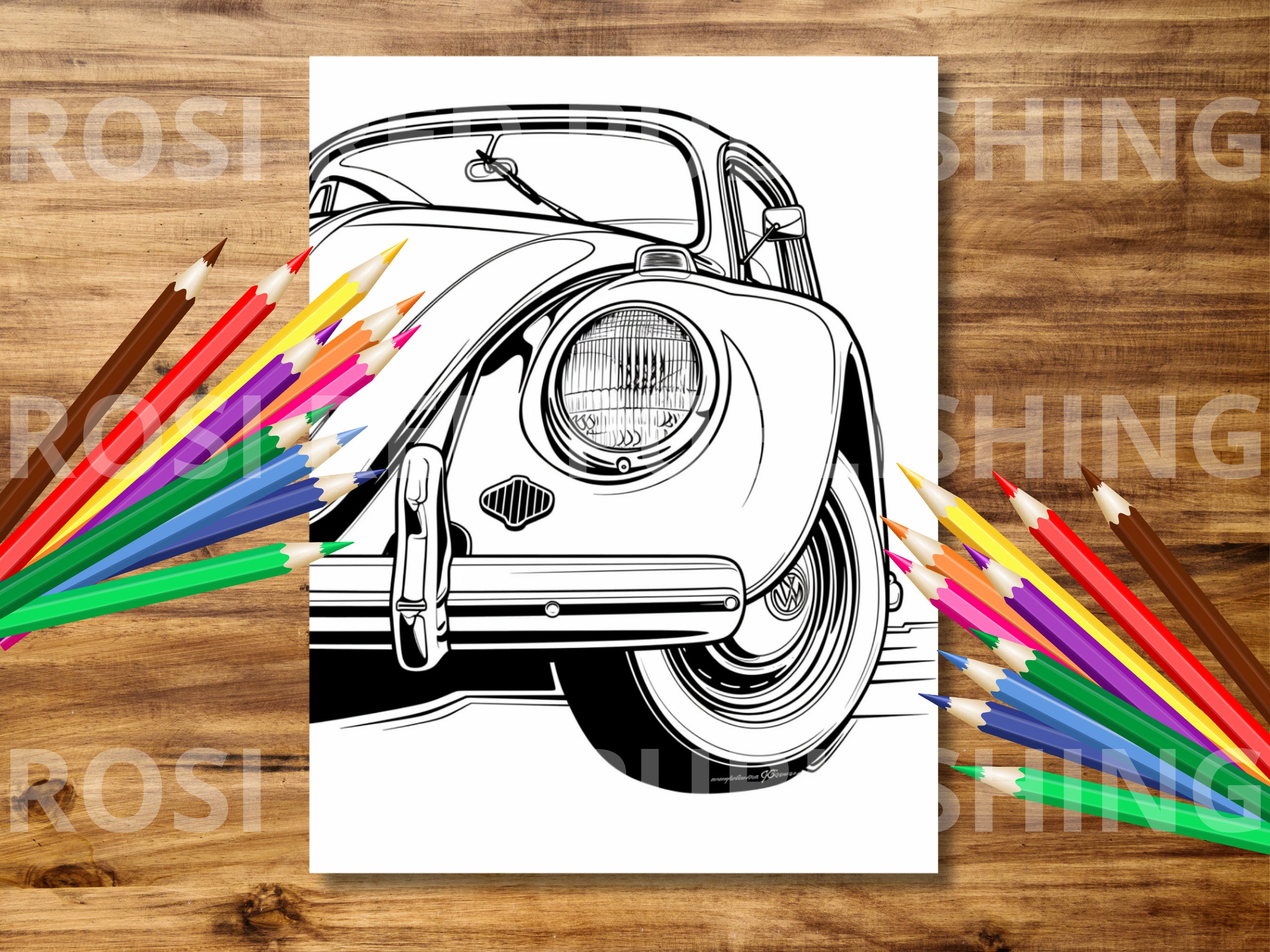 Old Cars: Vintage Cars Coloring Sheets for Relaxation by Rosi Red. - Etsy