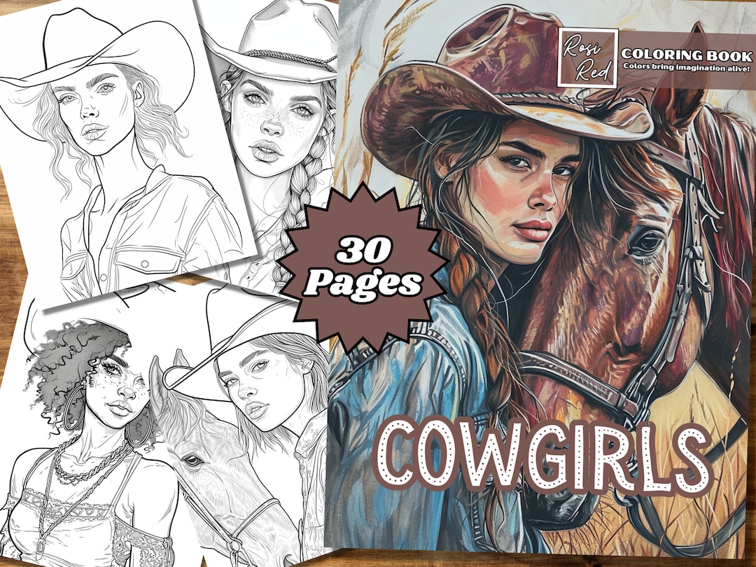 Cowgirls: Wild West Cowgirl Coloring Book for Relaxation by Rosi Red ...