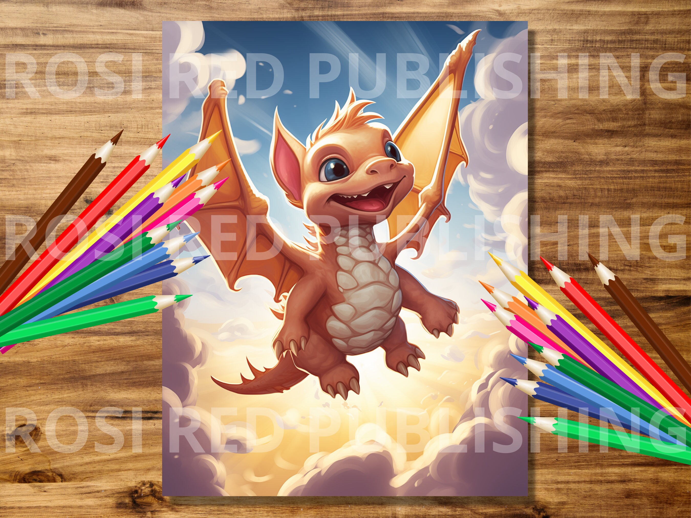 Baby Dragons: Cute Fantasy Coloring Book by Rosi Red - Etsy