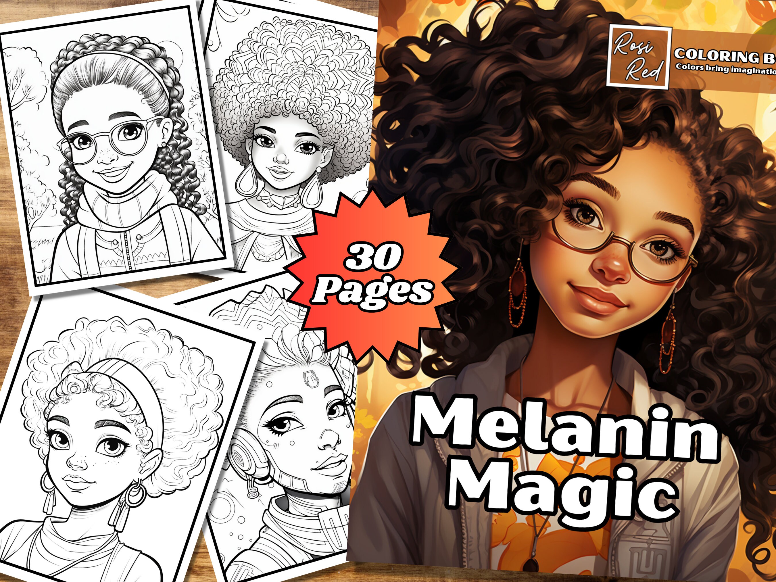 Melanin Magic: Black Beauty Coloring Book for Adults by Rosi Red. - Etsy