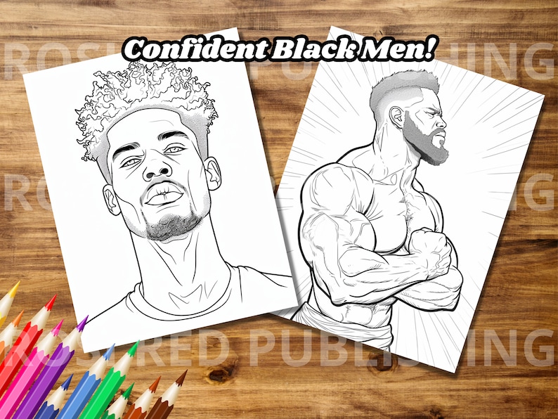 Black Men: Confident Black Men Coloring Book for Adults by Rosi Red - Etsy