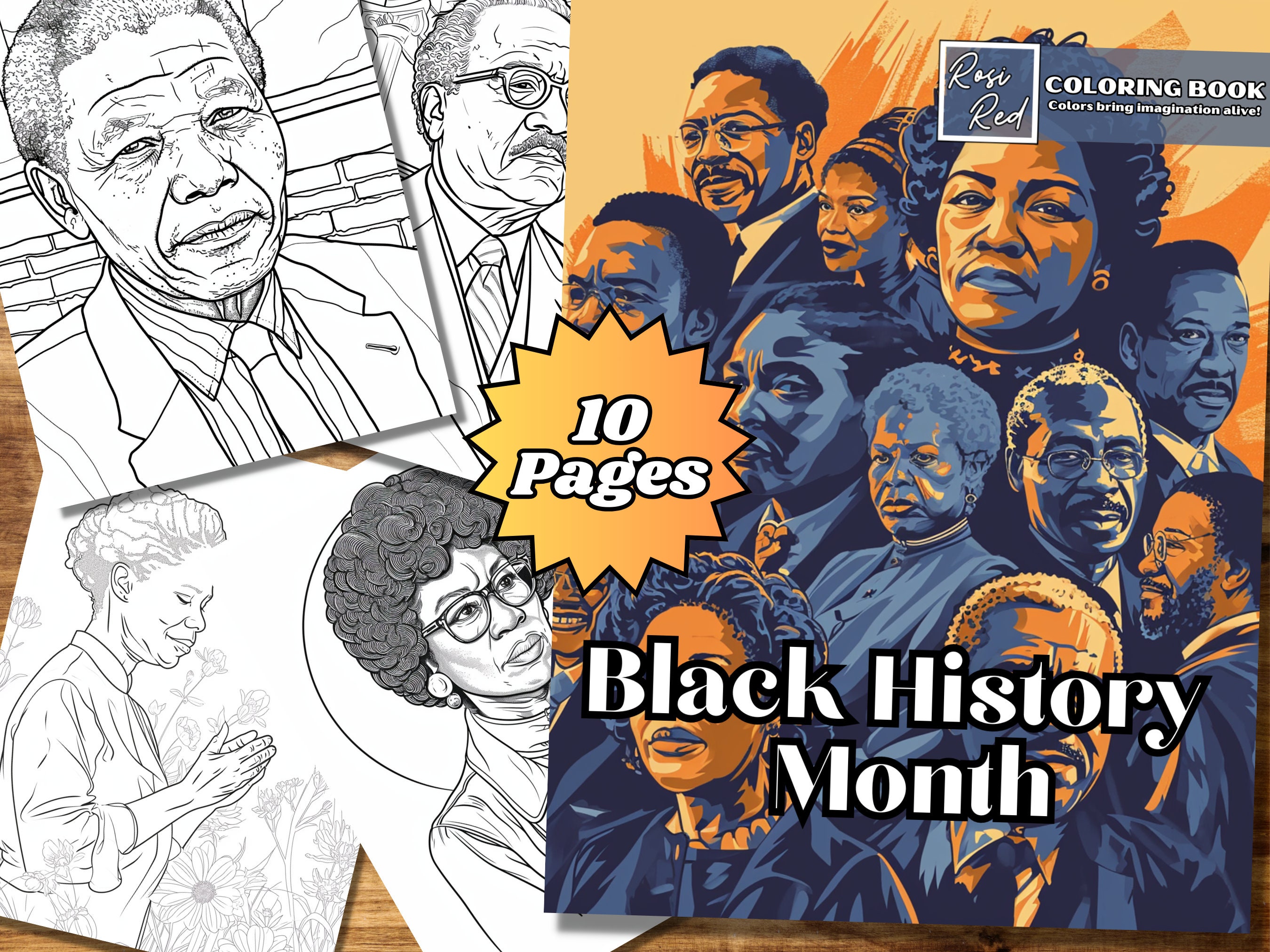 Black History Month: Coloring Book Featuring 10 Inspirational Icons for ...