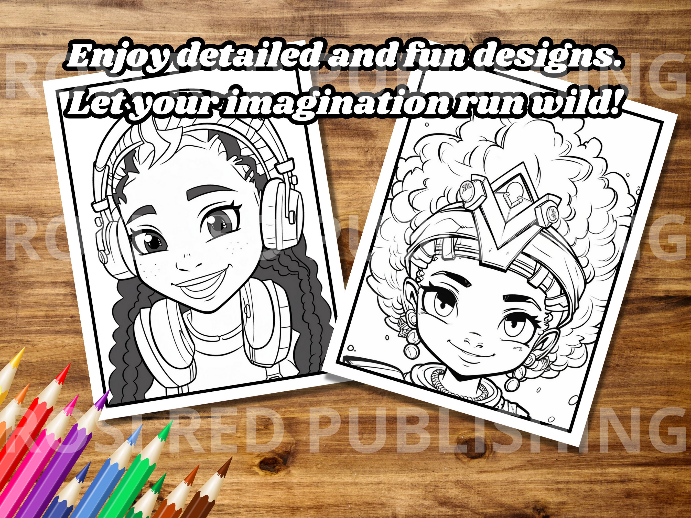 Black Girl Coloring Pages Cute African American Afro Girls, Activity ...