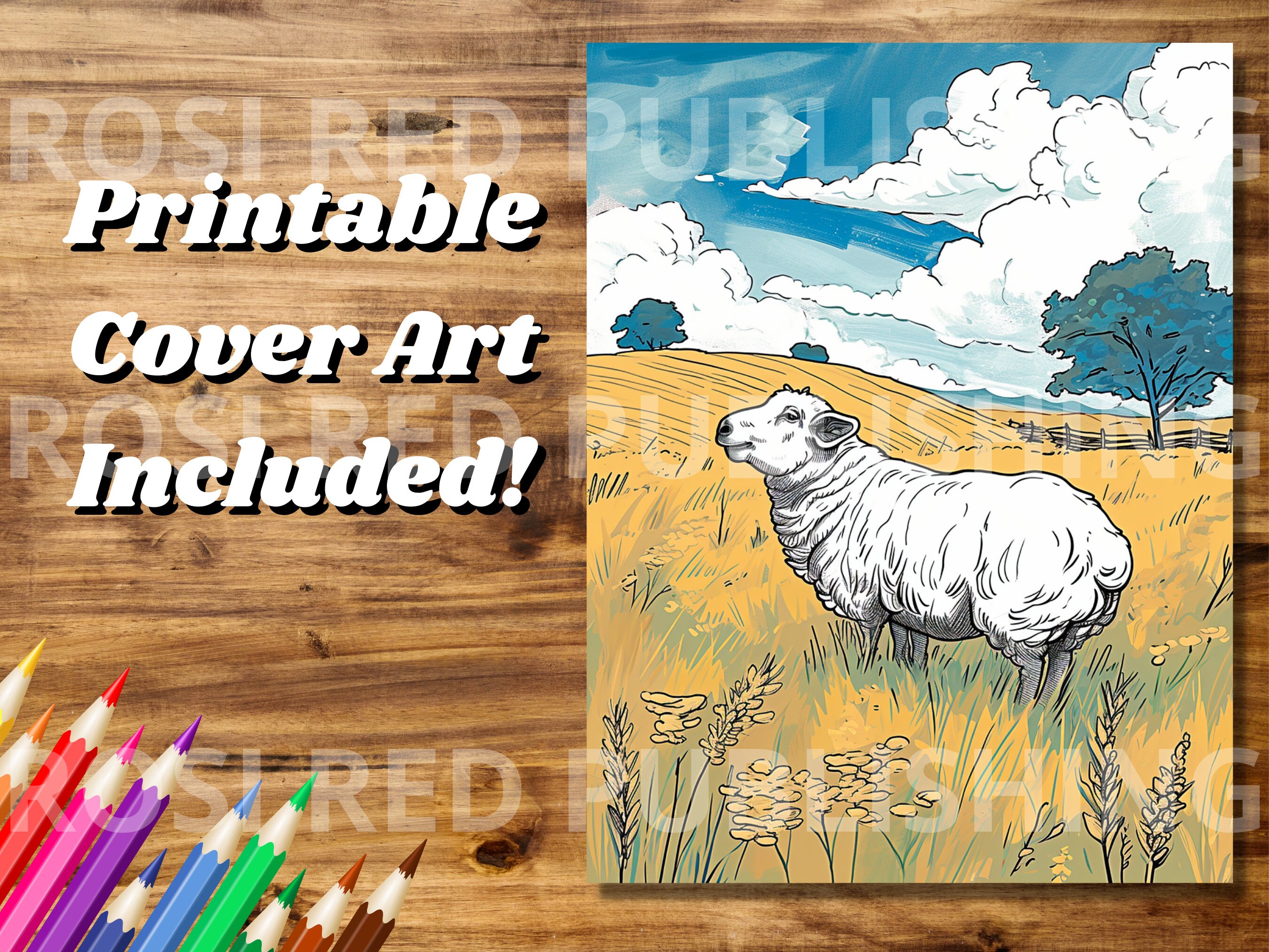 Farm Animals: Cows, Chickens and Sheep Coloring Pages for Relaxation by ...