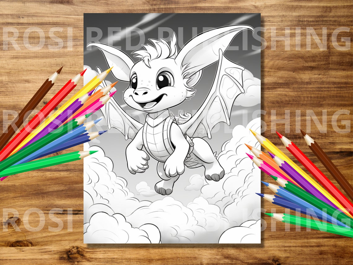 Baby Dragons: Cute Fantasy Coloring Book by Rosi Red - Etsy
