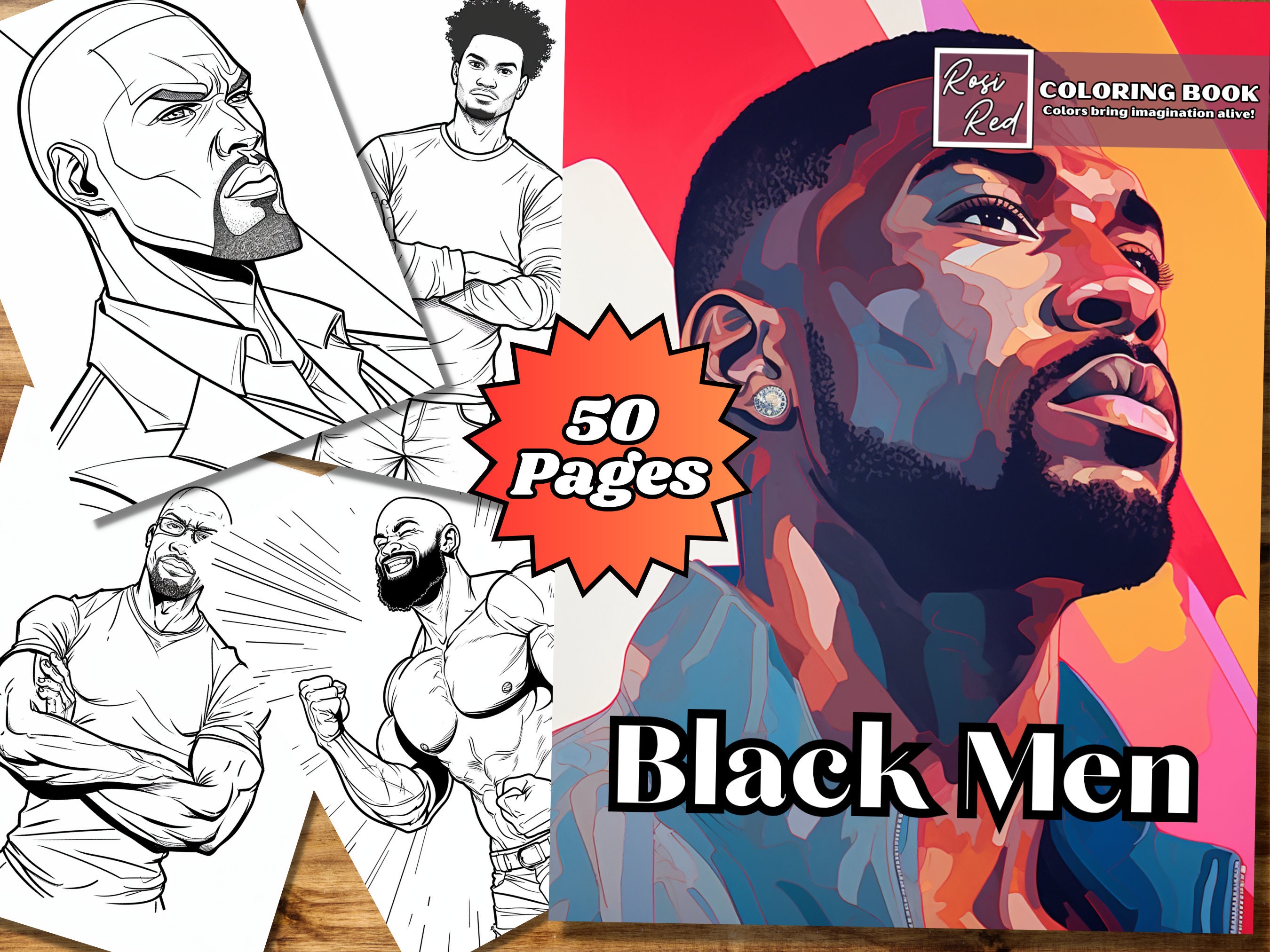 Black Men: Confident Black Men Coloring Book for Adults by Rosi Red - Etsy