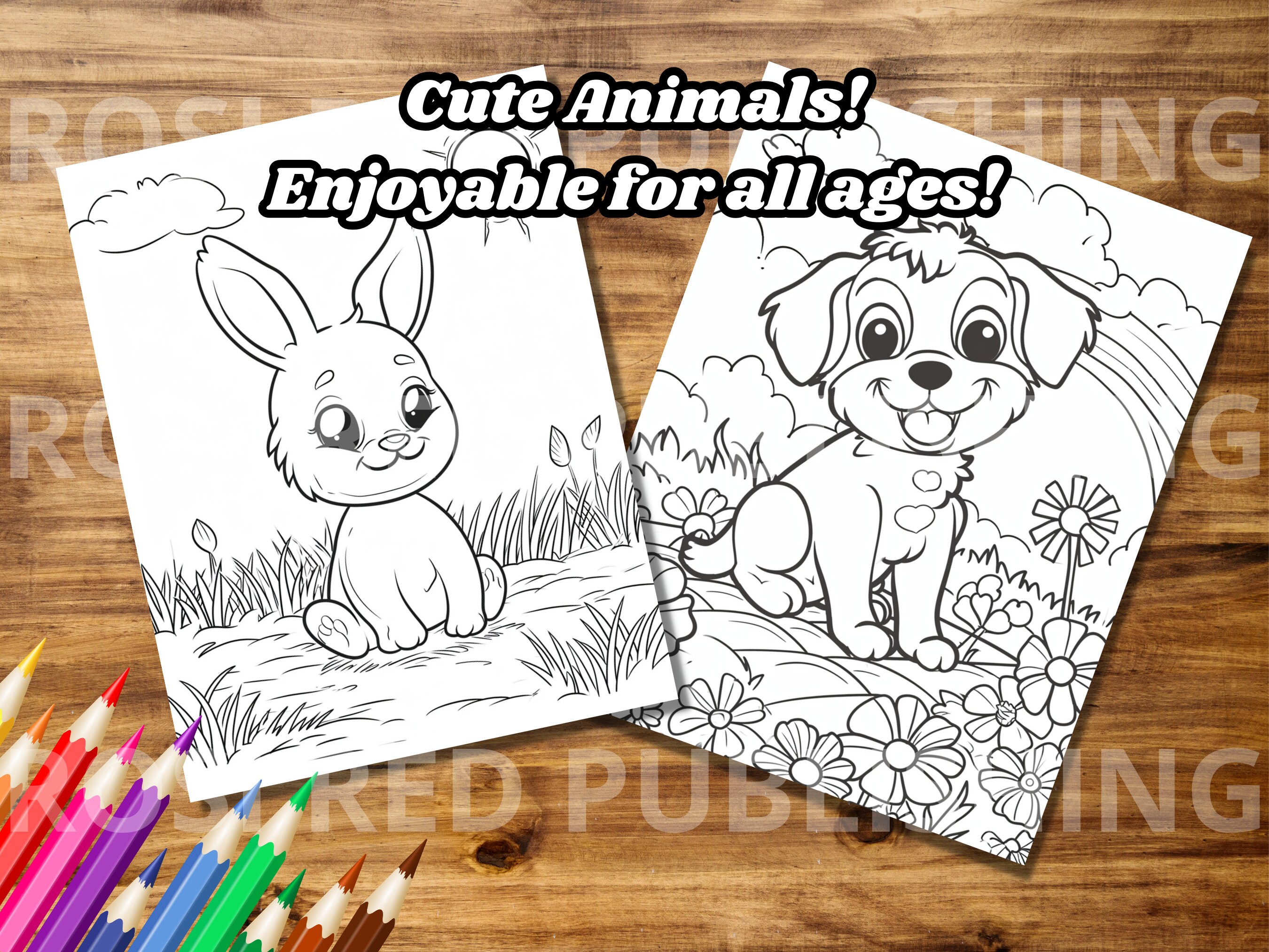 Cute Animals: Baby Animal Coloring Book for Kids by Rosi Red - Etsy