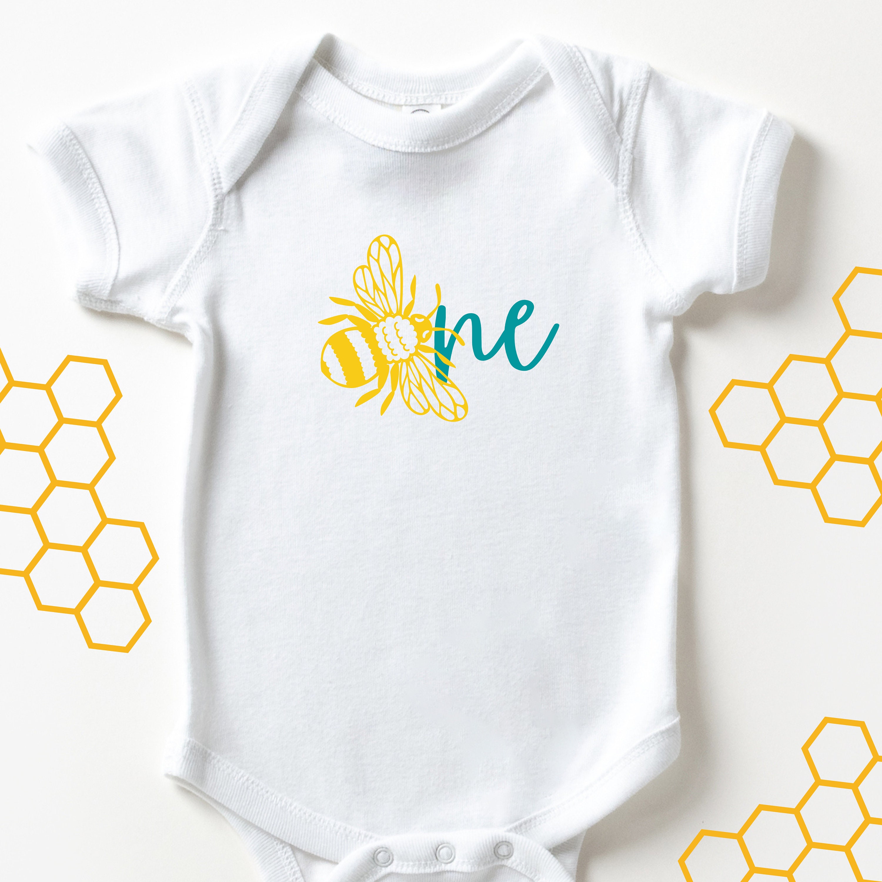 First Birthday Bee One Bodysuit Outfit for Baby 1st Bee Day Themed ...