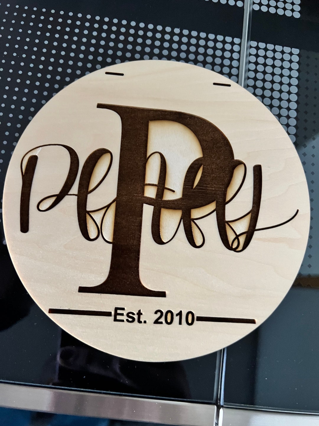 Personalized Circular Engraved Monogram Custom Handcrafted Monogrammed ...