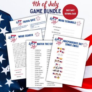 4th of July Games Bundle: Patriotic Printable Trivia (PDF Download) - Etsy
