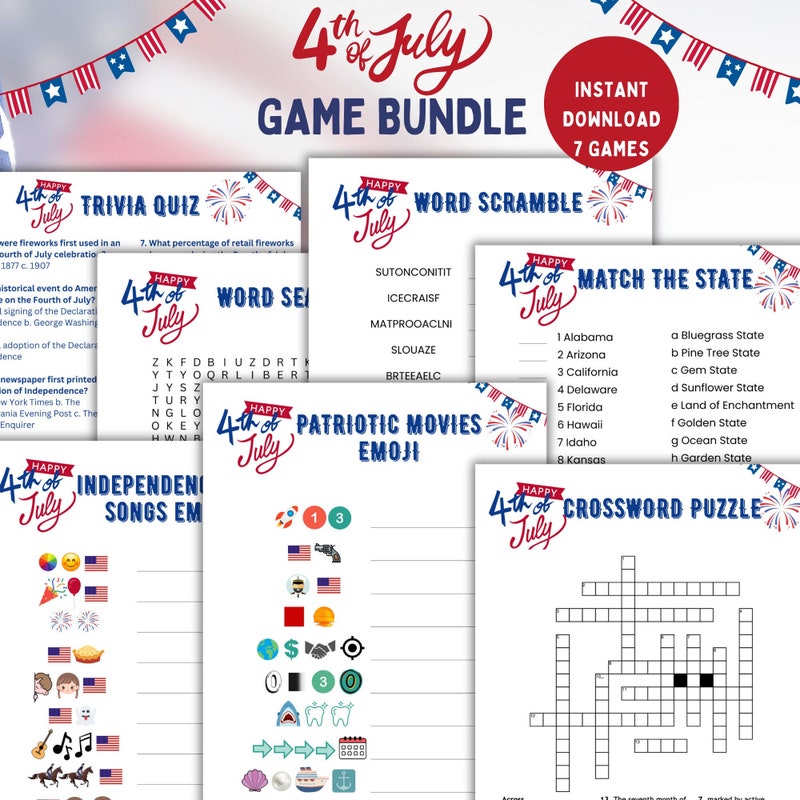4th of July Scramble Game - Etsy