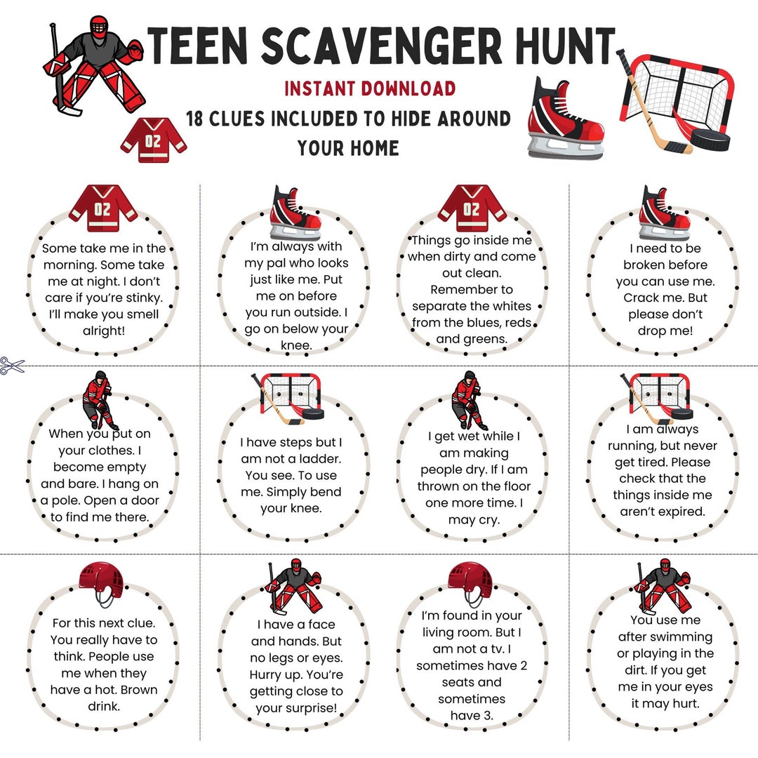 Indoor Teen Scavenger Hunt | Teen and Tween Treasure Hunt | Scavenger ...
