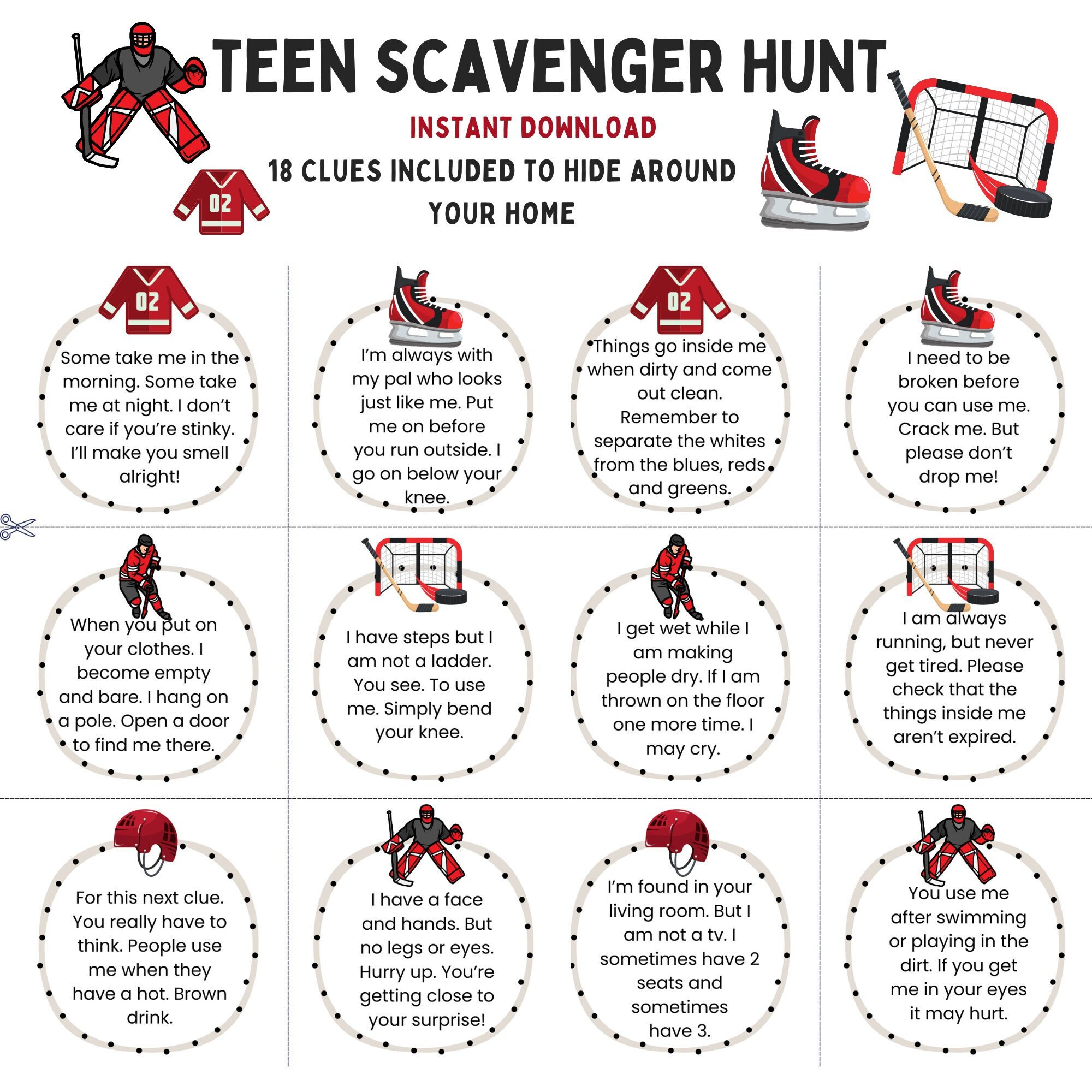 Indoor Teen Scavenger Hunt | Teen and Tween Treasure Hunt | Scavenger ...