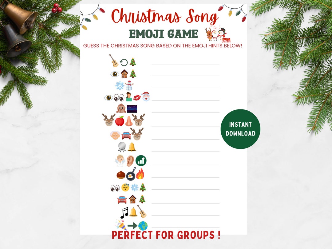 Christmas Emoji Pictionary | Christmas Songs | Christmas Printable Game ...