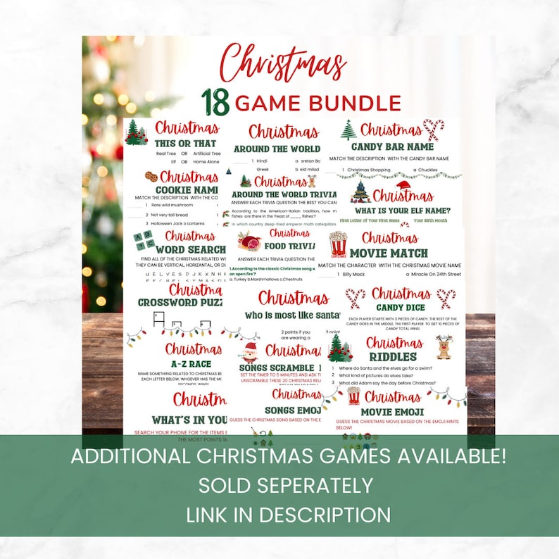 Printable Christmas Game Bundle | Christmas Party Games | Christmas ...